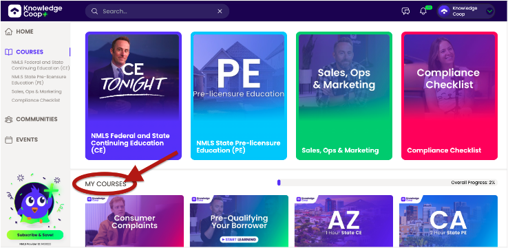 Accessing Purchased Courses